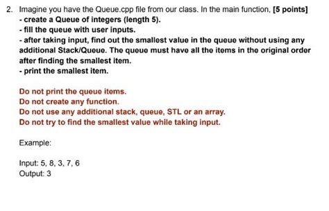 Solved 2 Imagine You Have The Queuecpp File From Our