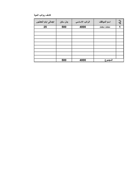 شيت مرتبات Pdf