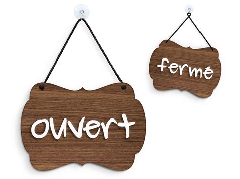 Draft Shabby Pancarte Ouvert Fermé Signsstyle