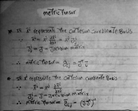 The Covariant Metric Tensor Mathematics Math Sheet Music