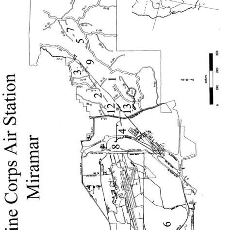 Map Of Marine Corps Air Station Miramar With Locations Of Sampling