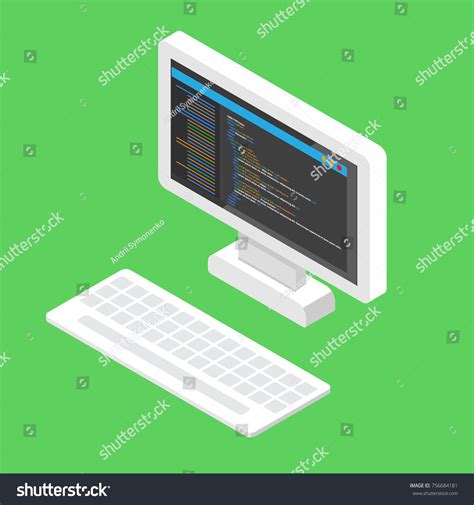 Html Code Website Desktop Coding Programming Stock Vector Royalty Free