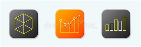 Set Line Geometric Figure Cube Graph Schedule Chart Diagram And Icon Vector Stock