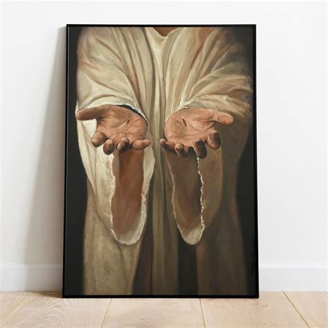 Jesus Nail Hands Print Etsy