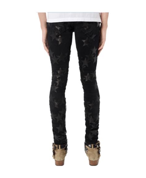 Amiri Star Patch Skinny Jeans In Black Modesens