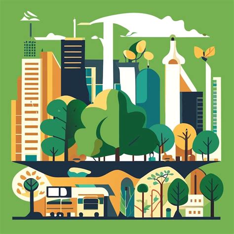 친환경 벡터 디자인 컨셉 프리미엄 벡터