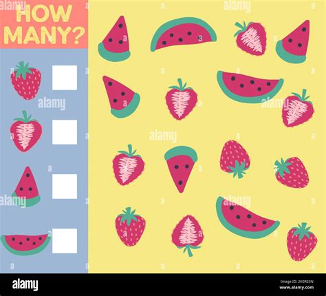 How Many Are They Game Counting Fruit For Preschool Count The Fruits In The Picture And Write