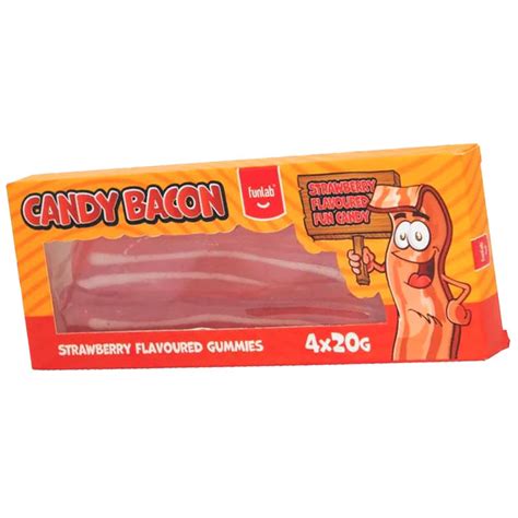 Funlab Snoep Candy Bacon 4 X 20g Suikerwerk Met Aardbeismaak Snuffelstore
