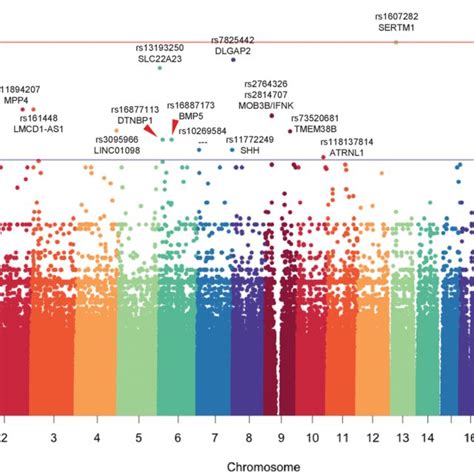 Manhattan Plot Of Genome Wide Significance In Discovery Cohort Plot Of