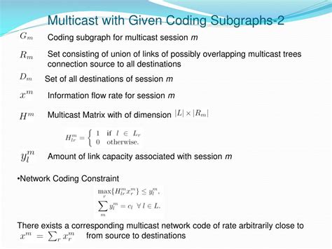 Ppt Congestion Control For Multicast Flows With Network Coding Powerpoint Presentation Id