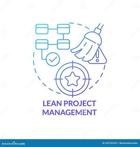 Lean Project Management Blue Gradient Concept Icon Stock Vector Illustration Of Work Increase
