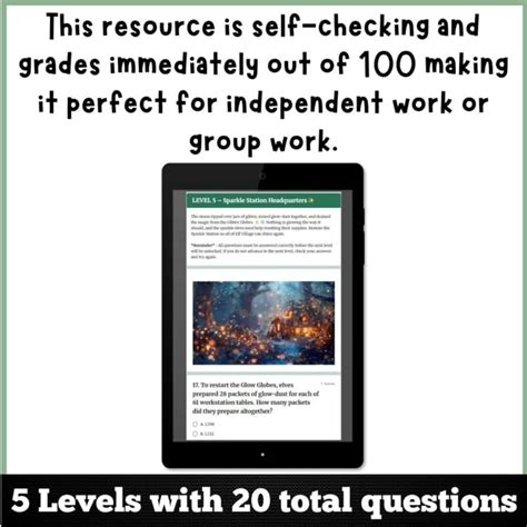 Holiday Math Winter Elf Village Digital Escape Room 2x2 Digit