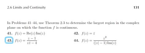 solved 2 6 limits and continuity 131 in problems 41 44 use theorem