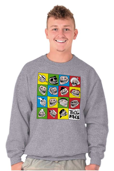 Troll Face Internet Memes Big Smiley Sweatshirt For Men Or Women Brisco