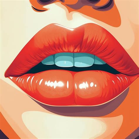 Premium Photo Beautiful Sexy Woman Lips Sticker Illustration