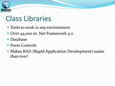 Ppt Introduction To Net Framework 4 Programming In C Webinar
