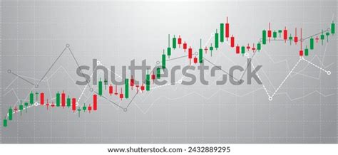 Red Green Candlestick Pattern Indicators White Stock Vector Royalty