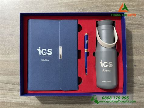 Set Bộ Quà Tặng Sổ Bình Lockandlock Bút Cao Cấp In Khắc Logo Ics