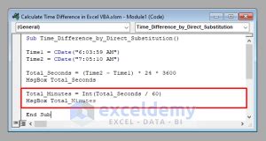 How To Calculate Time Difference In Excel VBA Methods