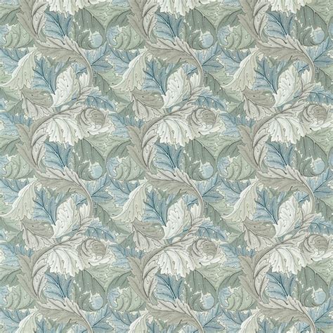 Acanthus Outdoor Fabric In Mineral Blue Linen By Morris And Co