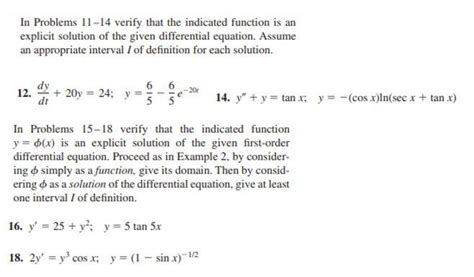 Solved In Problems 11 14 Verify That The Indicated Function