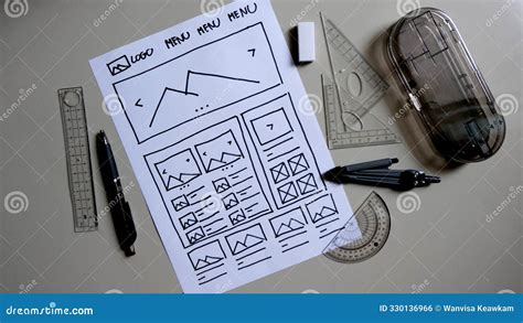 Draft Sketch Drawing Template Layout Framework Wireframe User