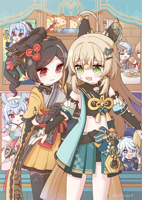 Ganyu Lumine Furina Kamisato Ayaka Yoimiya And More Genshin Impact Drawn By Yoshinao