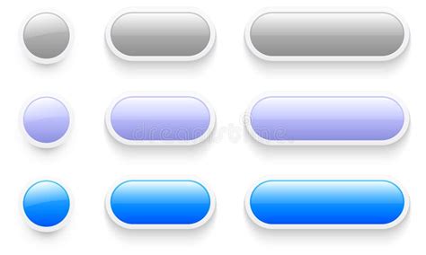 Buttons Set For User Interface Simple White Blue 3d Modern Buttons Buttons Set For User Interface Simple White Blue 3d Modern Buttons