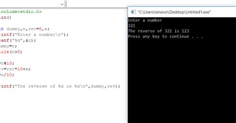 All C Programs Program 9to Print The Reverse Of A Given Number