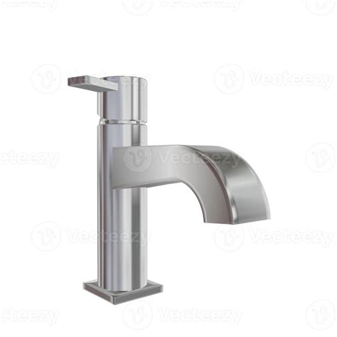 Modern Faucet With Chrome Or Stainless Steel Finishing 3d Illustration