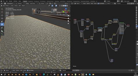 Railway Tracks With Procedural Shader Nodes Curve Based Editable In