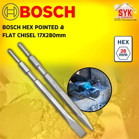 Syk Bosch Hex Pointed Flat Chisel Hammer Machine Concrete Breaker Chisel Mesin Mata Pahat