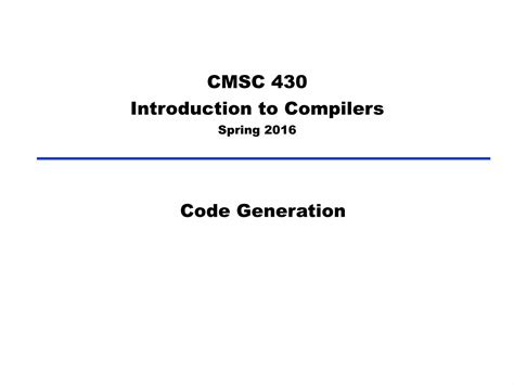 Pdf Cmsc 430 Introduction To Compilers · 2016 05 04 · Introduction