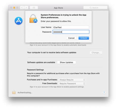 พบ bug ใน macos high sierra สามารถเข้าไปตั้งค่า app store preferences