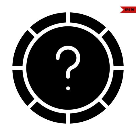 Question Mark In Button Glyph Icon 24756502 Vector Art At Vecteezy