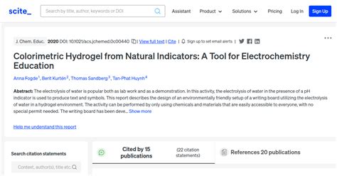 Colorimetric Hydrogel From Natural Indicators A Tool For Electrochemistry Education