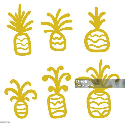 파인애플 흰색 배경에 고립 만화 파인애플입니다 벡터 그림입니다 0명에 대한 스톡 벡터 아트 및 기타 이미지 0명 건강한 생활방식 건강한 식생활 Istock