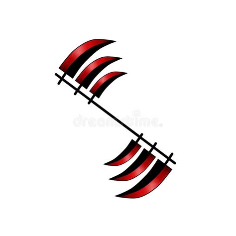 Triple Red Bladed Scythe Stock Illustration Illustration Of Scythe 255119491