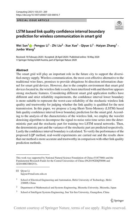 Lstm Based Link Quality Confidence Interval Boundary Prediction For