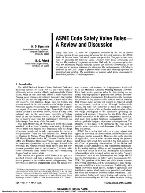 Asme Code Safety Valve Rules A Review And Discussion Pdf Boiler Valve