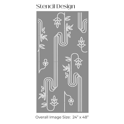 Retro Nouveau Repeating Pattern Stencil Etsy