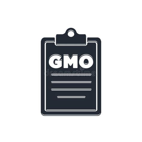Black Gmo Icon Isolated On White Background Genetically Modified