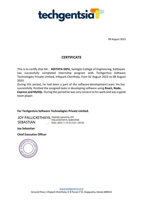 adithya dipu on linkedin internship certification learningjourney