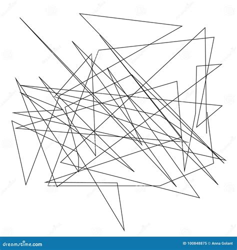 Asymmetrical Texture With Random Chaotic Lines Abstract Geometric Pattern Stock Vector