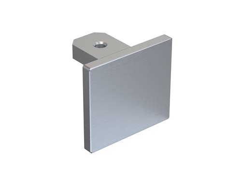 End Cap For Square Aluminum Cap Rail Brushed Anodized Silver