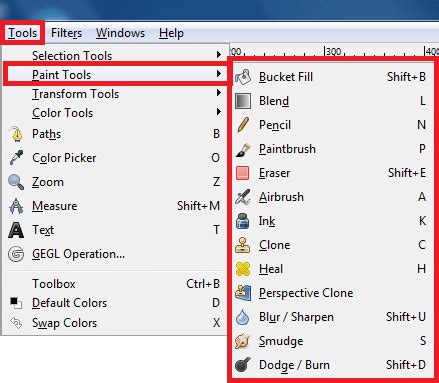 Gimp Image Editor Tools Menu Mbrsolution
