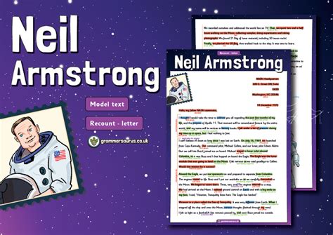 Year 3 Model Text Recount Letter Neil Armstrong Grammarsaurus