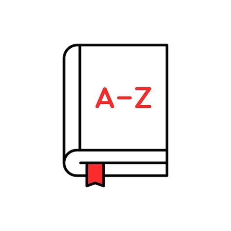 용어집 또는 어휘 선형 책 플랫 스트로크 스타일 추세 현대 선형 로고형 그래픽 아트 디자인은 A에서 Z까지의 문자 및 학교
