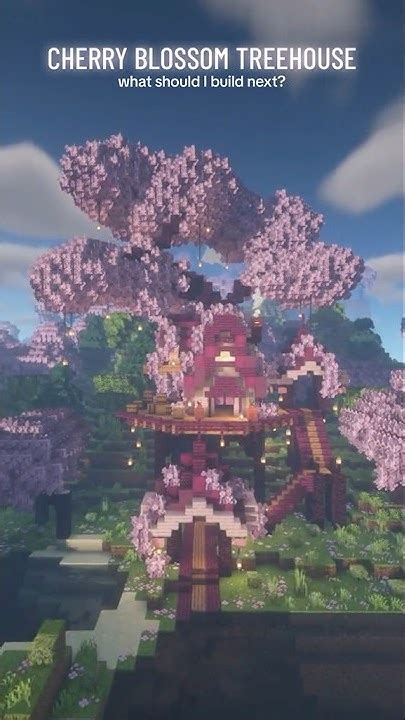 Minecraft Cherry Blossom Tree House Build Youtube