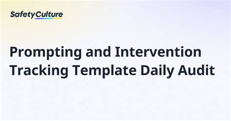 Prompting And Intervention Tracking Template Daily Audit Free Template